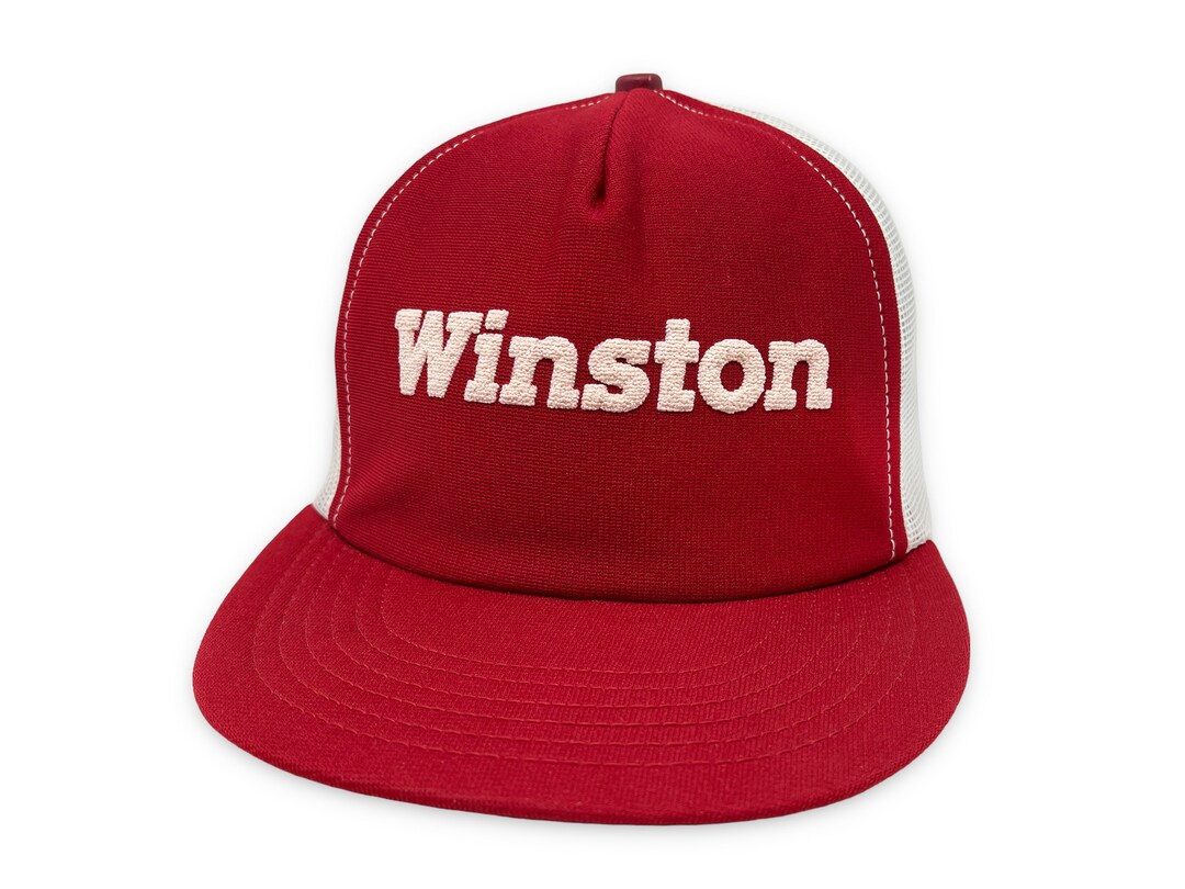 Vintage Winston Hat 80s Racing NASCAR Trucker Snapback Cap FLAWED H12 ...
