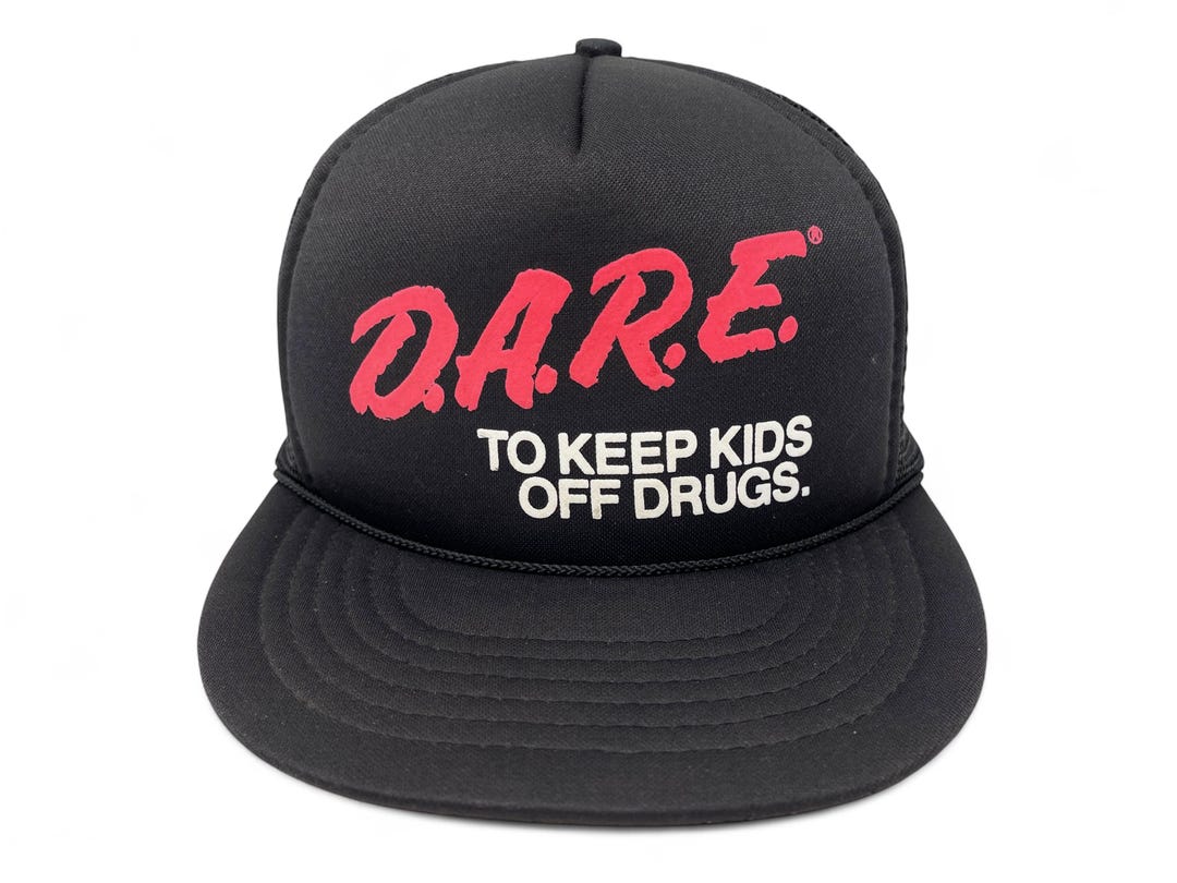 Vintage DARE Hat 80s 90s Trucker Cap Snapback Anti-drugs D.A.R.E. H18 ...