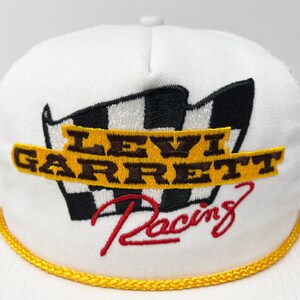Vintage Levi Garrett Racing Hat 80s Snapback 3 Stripe Trucker Cap ...