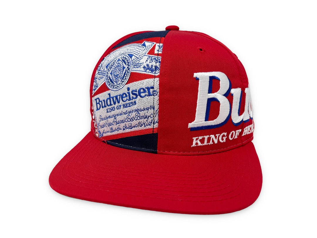 Vintage Budweiser Hat 90s Snapback Cap Bud King of Beers Colorblock H05 ...