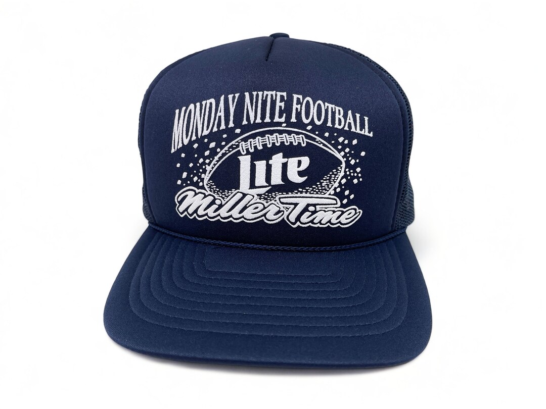 Vintage Miller Lite Hat 90s Monday Night Football Miller Time Trucker ...