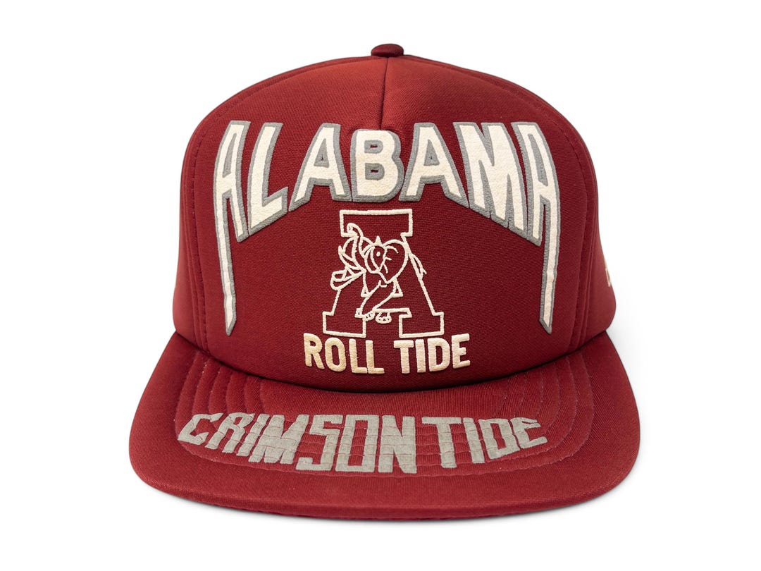 Vintage Alabama Hat 80s 90s Snapback Trucker Cap Bama Crimson Roll Tide ...