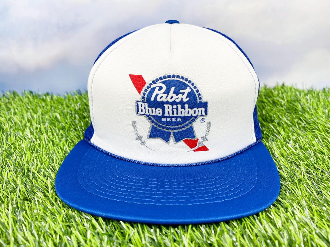 Vintage PBR Hat 80s 90s Snapback Cap Pabst Blue Ribbon Beer Trucker H10 ...