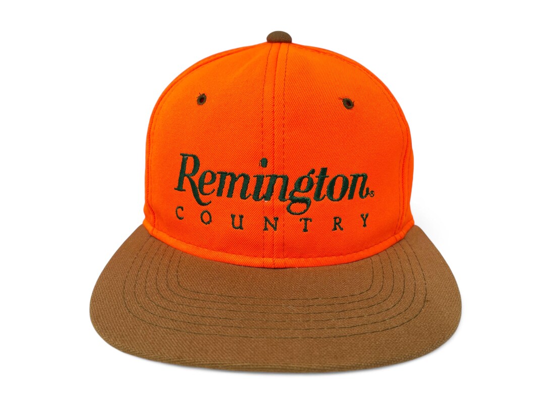 Vintage Remington Hat 90s Hunting Country Snapback Cap Neon Orange H27 ...