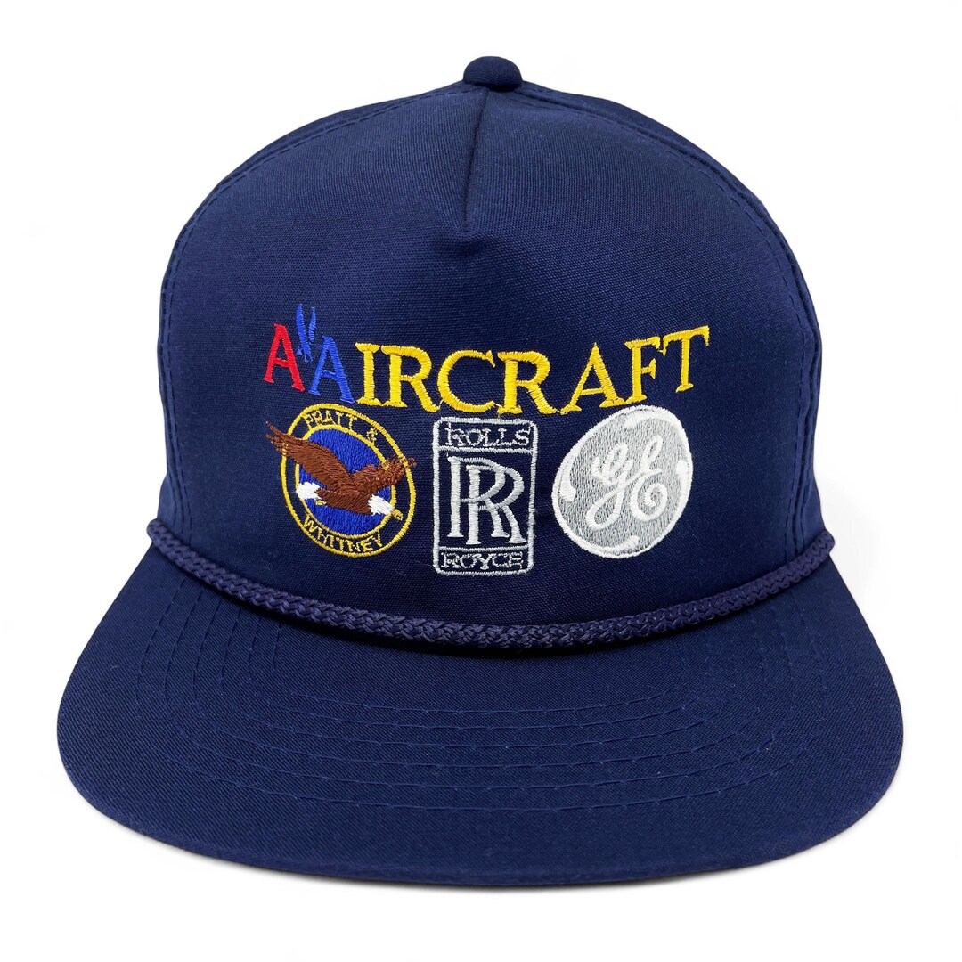 Vintage American Airlines Hat 90s Snapback Cap Aviation Pilot GE Pratt ...