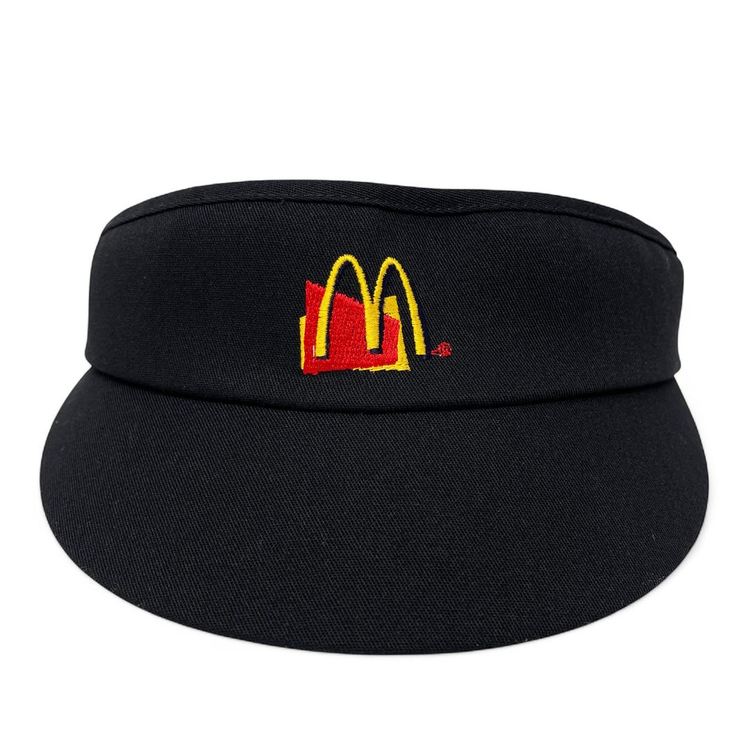 Vintage Mcdonalds Visor 90s Hat Employee Uniform Fast Food Strapback ...