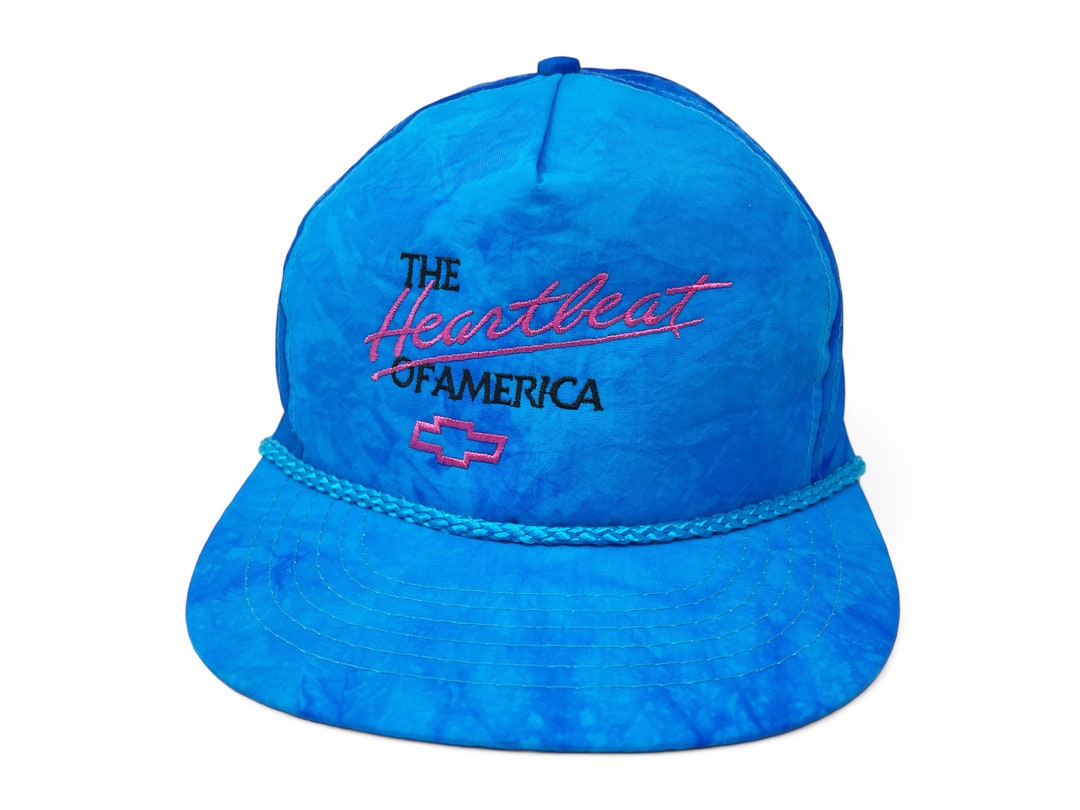 Vintage Chevrolet Hat 80s 90s Snapback Cap Heartbeat of America Chevy ...