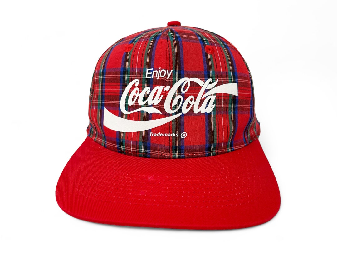 Vintage Coca Cola Hat 90s Snapback Cap Coke Plaid Tartan H29 - Etsy