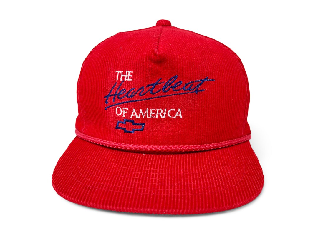 Vintage Chevrolet Hat 80s 90s Corduroy Snapback Cap Heartbeat of ...