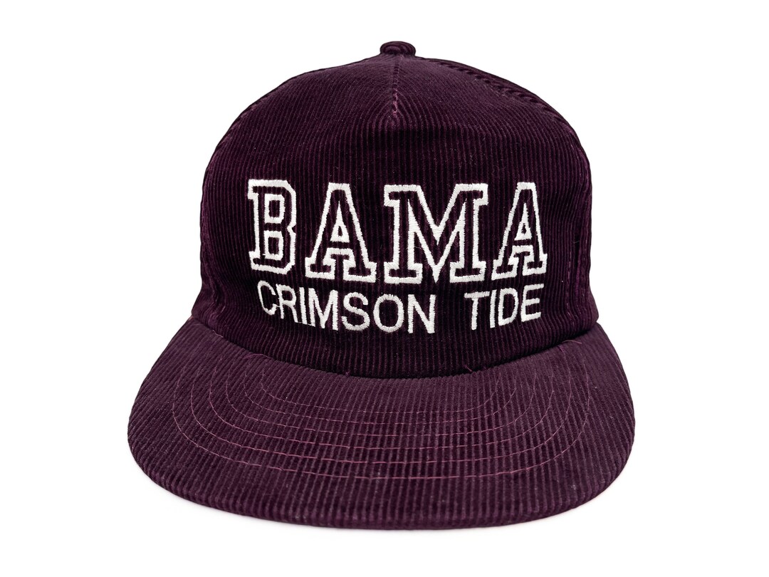 Vintage Alabama Hat 80s 90s Corduroy Snapback Cap Bama Crimson Tide ...