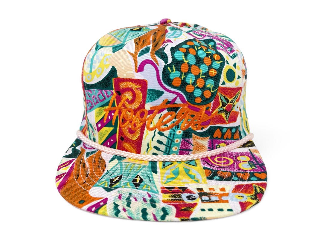 Vintage Hooters Hat 90s Snapback Cap Patterned Colorful Restaurant H26 ...