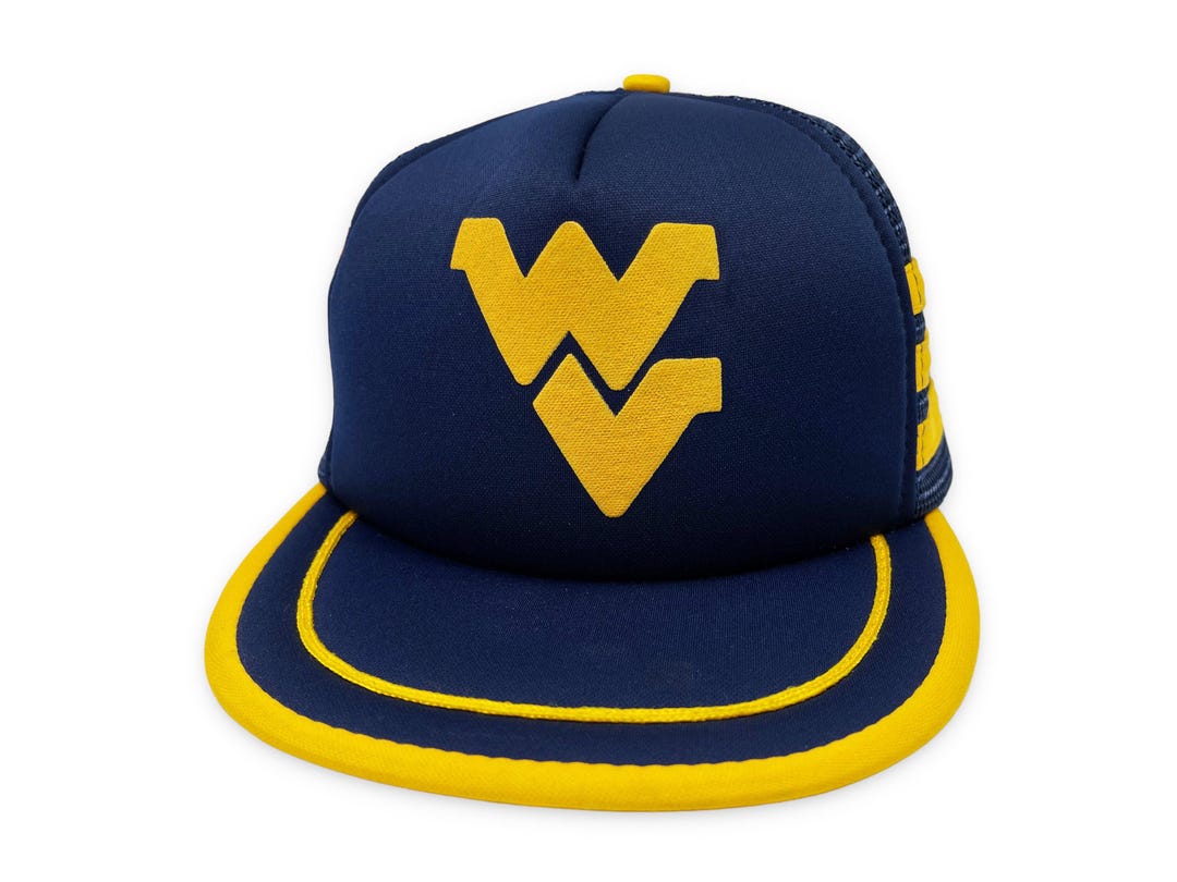 Vintage West Virginia Snapback Hat 80s 3 Stripe Trucker Cap NCAA ...