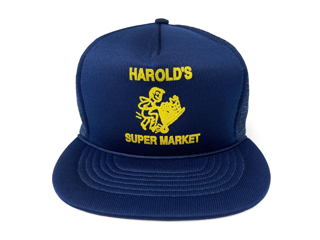 Vintage Harold's Supermarket Hat 80s 90s Snapback Trucker Cap Grocery ...