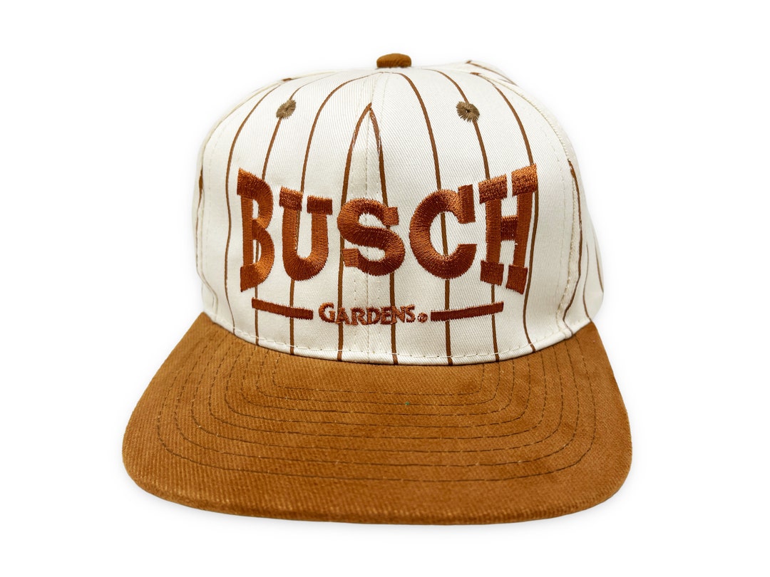 Vintage Busch Gardens Hat 90s Snapback Cap Pinstripe Williamsburg ...