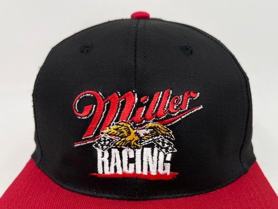 Vintage Miller Racing Team Hat 90s NASCAR Beer Snapba… - Gem