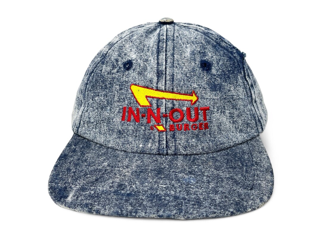 Vintage In-n-out Burger Hat 90s Denim Cap Acid Wash Los Angeles LA ...
