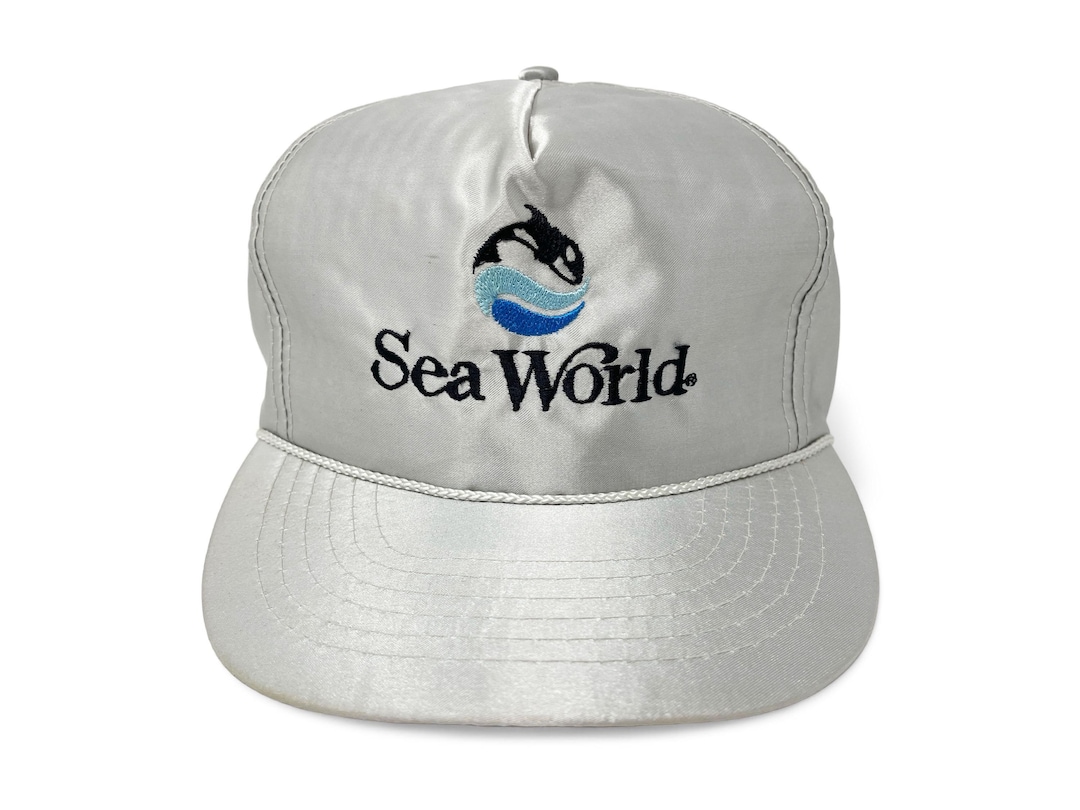 Vintage Sea World Hat 80s 90s Zipperback Cap Shamu Silver Nylon H21 - Etsy