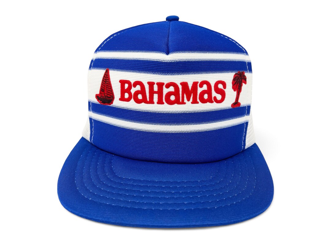 Vintage Bahamas Hat 80s 90s Snapback Trucker Cap Caribbean Tourist H28 ...