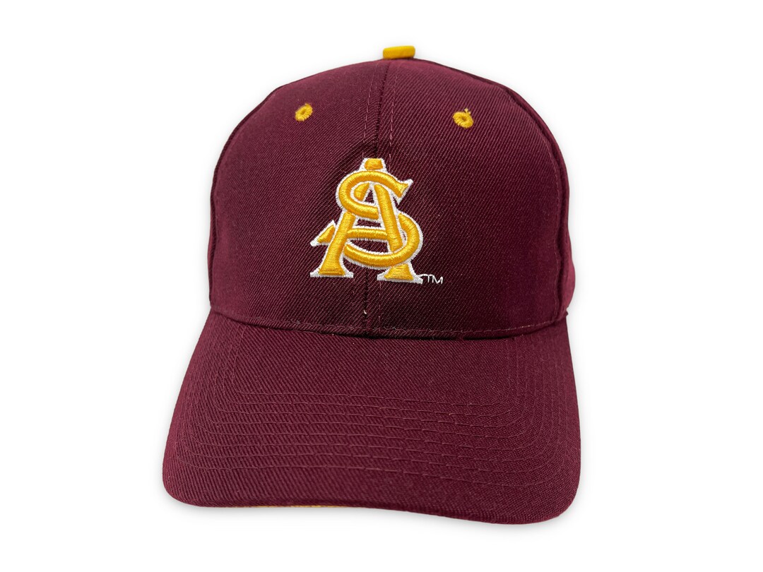 Vintage ASU Sun Devils Hat 90s Strapback Cap Arizona State NCAA NOS H16 ...