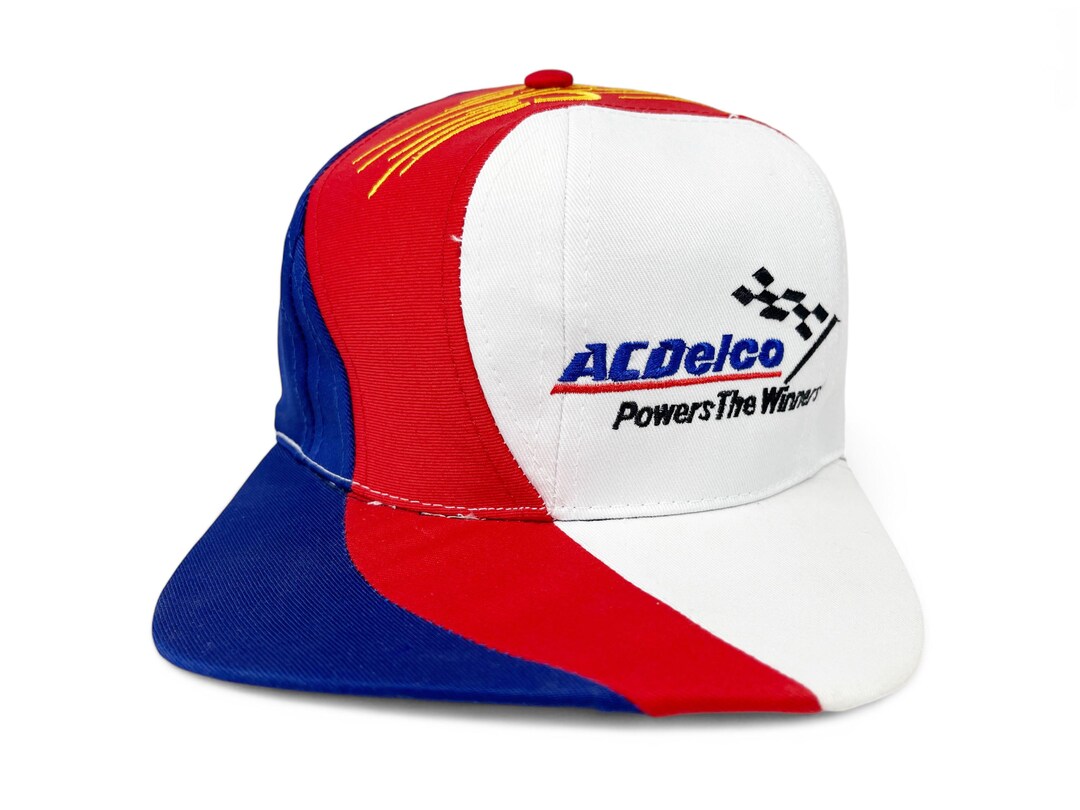 Vintage Acdelco Hat 90s NASCAR Racing Snapback Cap AC Delco Mechanic ...