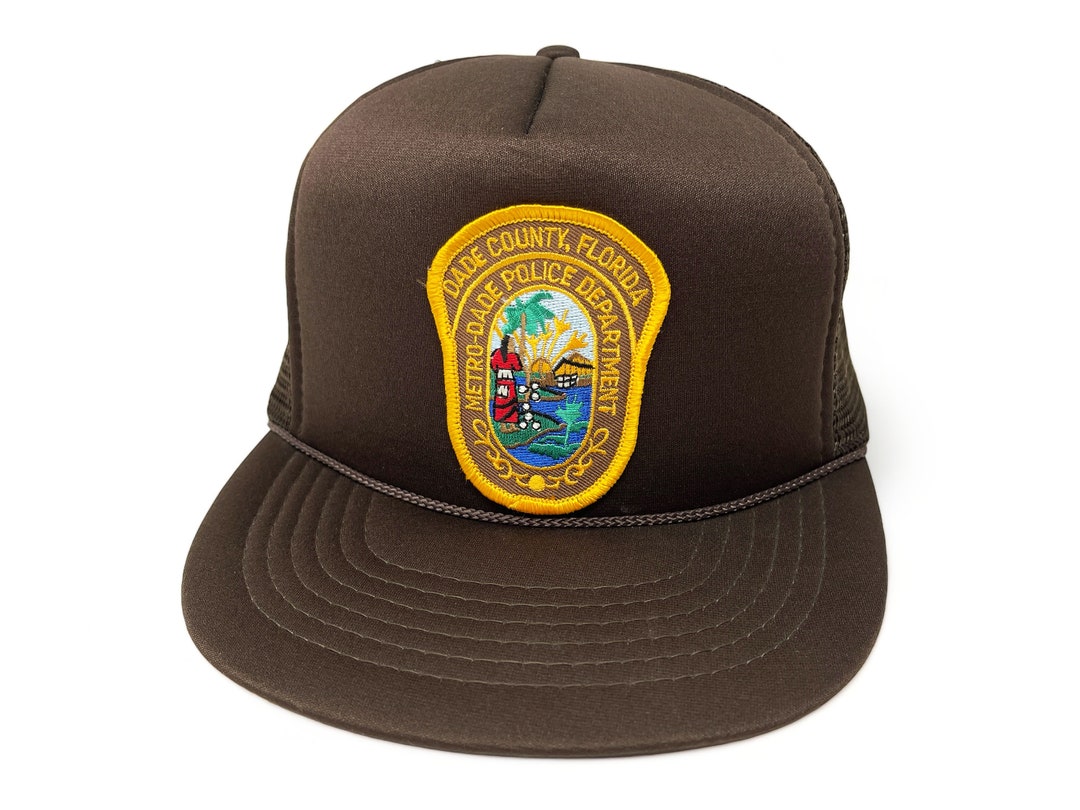 Vintage Dade County Police Hat 80s 90s Snapback Trucker Cap Miami ...