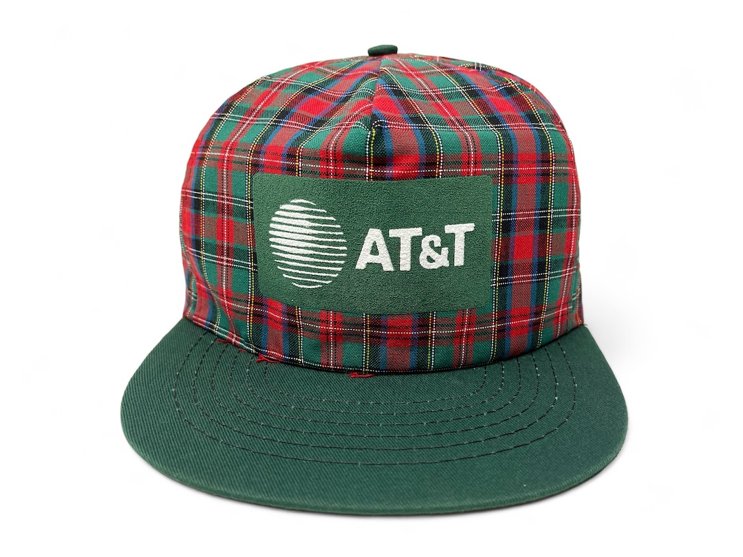 Vintage AT&T Hat 80s 90s Plaid Snapback Cap H22 - Etsy