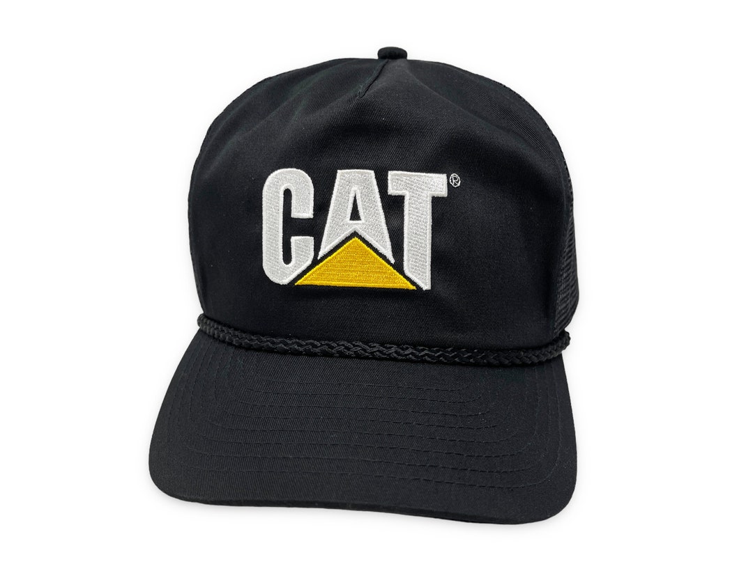 Vintage CAT Trucker Hat 90s Snapback Cap Caterpillar Construction H06 ...