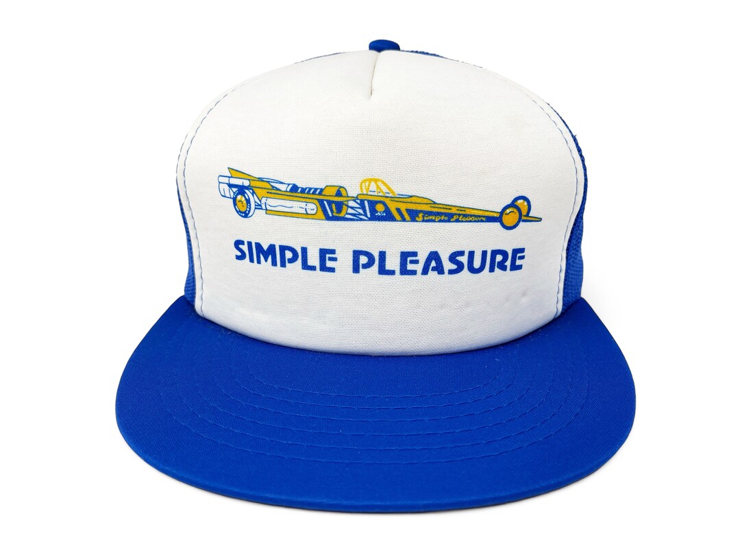 Vintage Drag Racing Hat 80s 90s Simple Pleasure Snapback Trucker Cap ...
