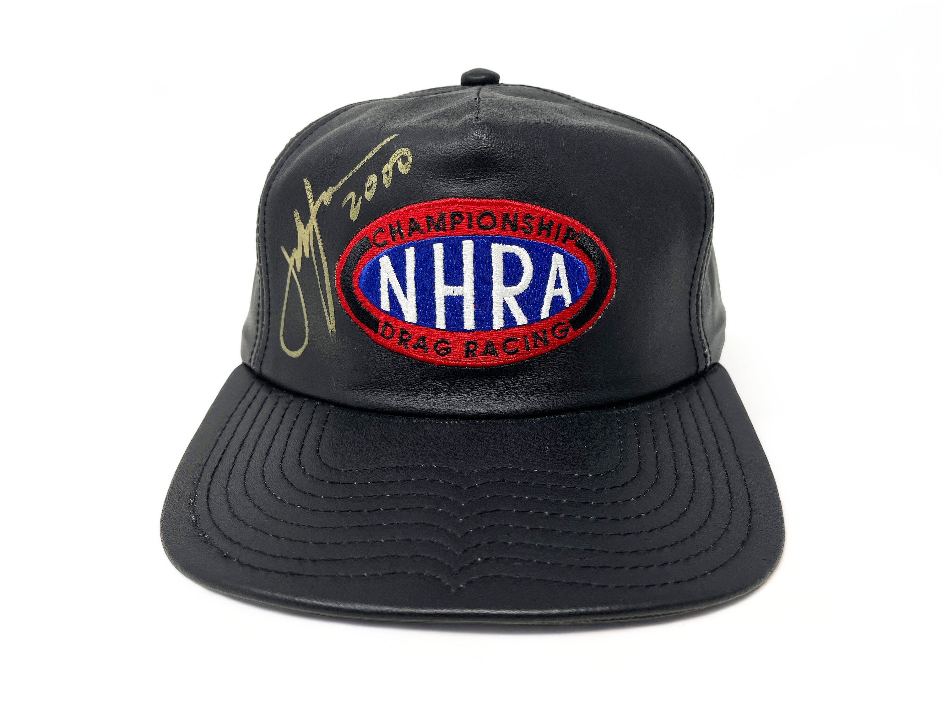 Vintage NHRA Hat 90s 00s Drag Racing Strapback Cap John Force Funny Car ...