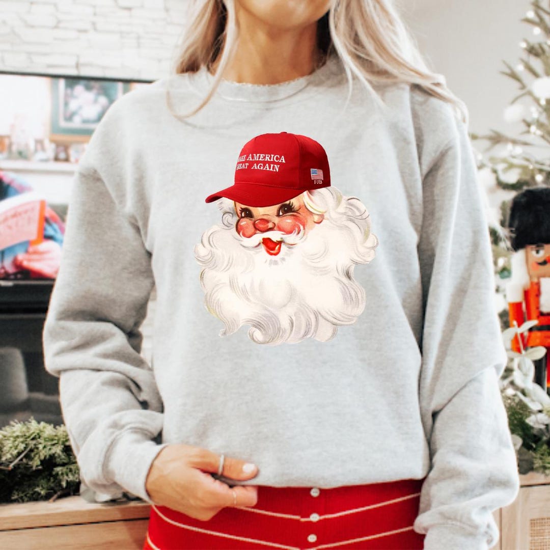 MAGA Santa Sweater , Trump Christmas Sweater, Ugly Christmas Sweater ...