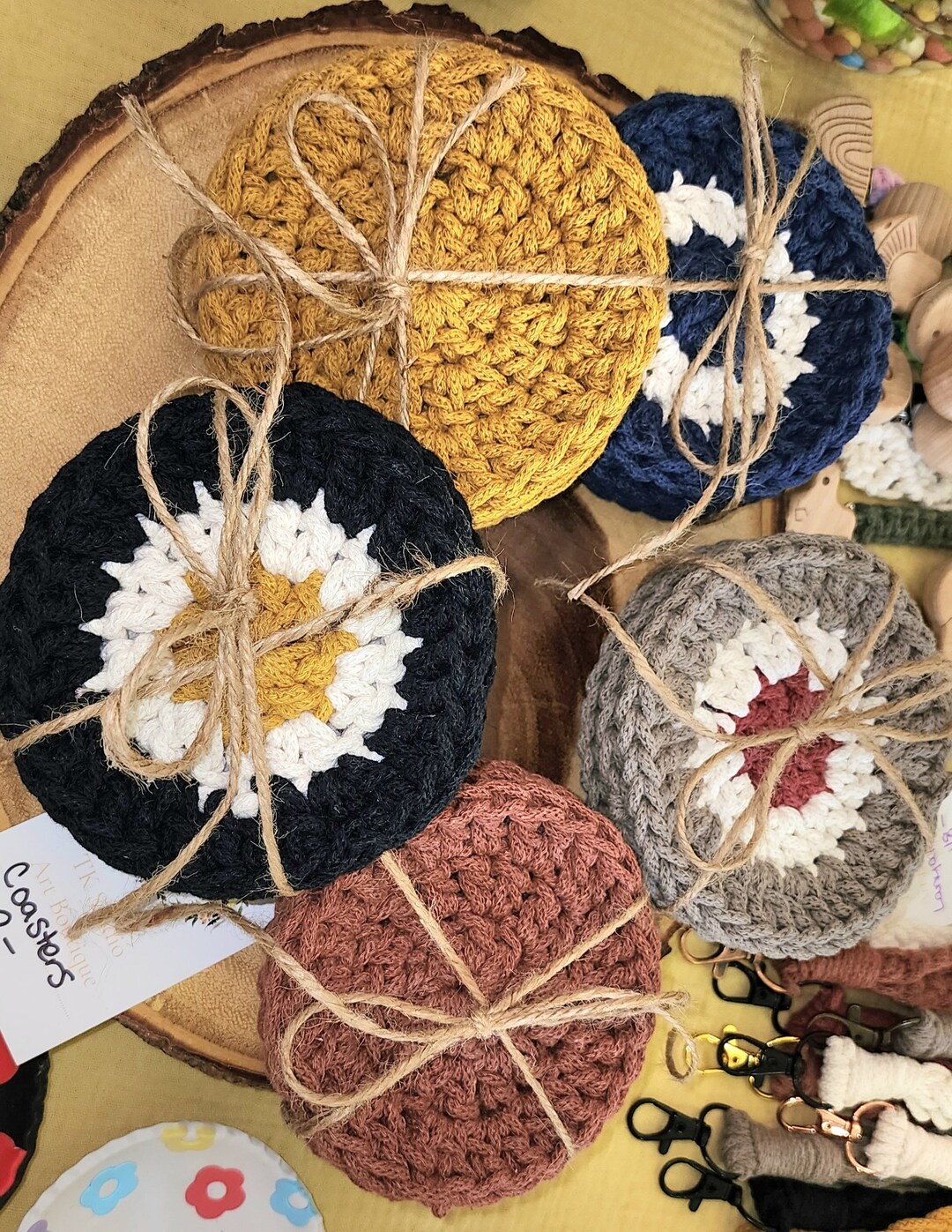 Crochet Coasters/mug Rug set of 3 - Etsy