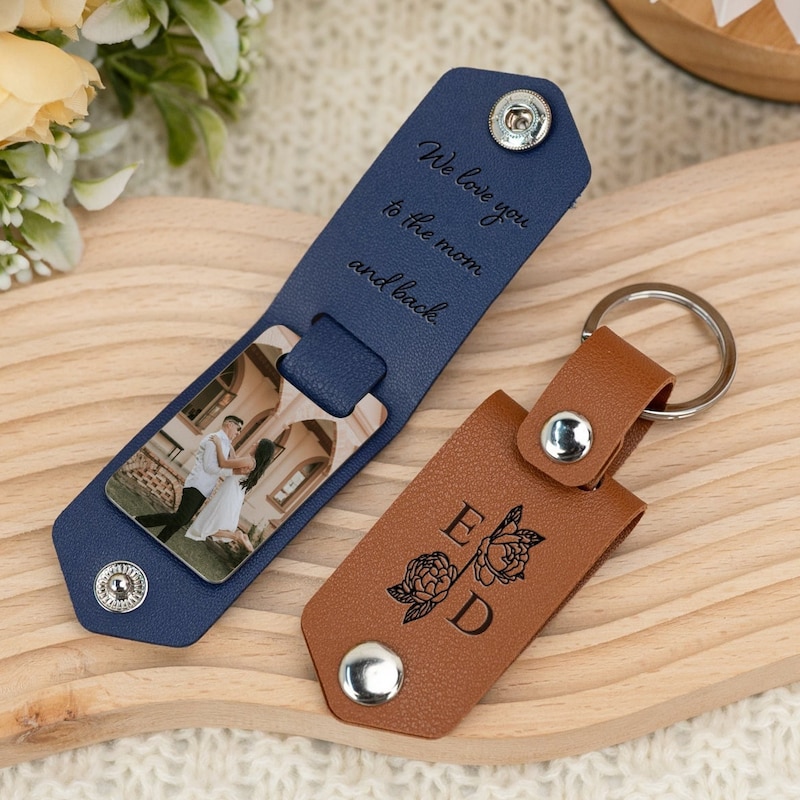 Leather Keychain - Etsy