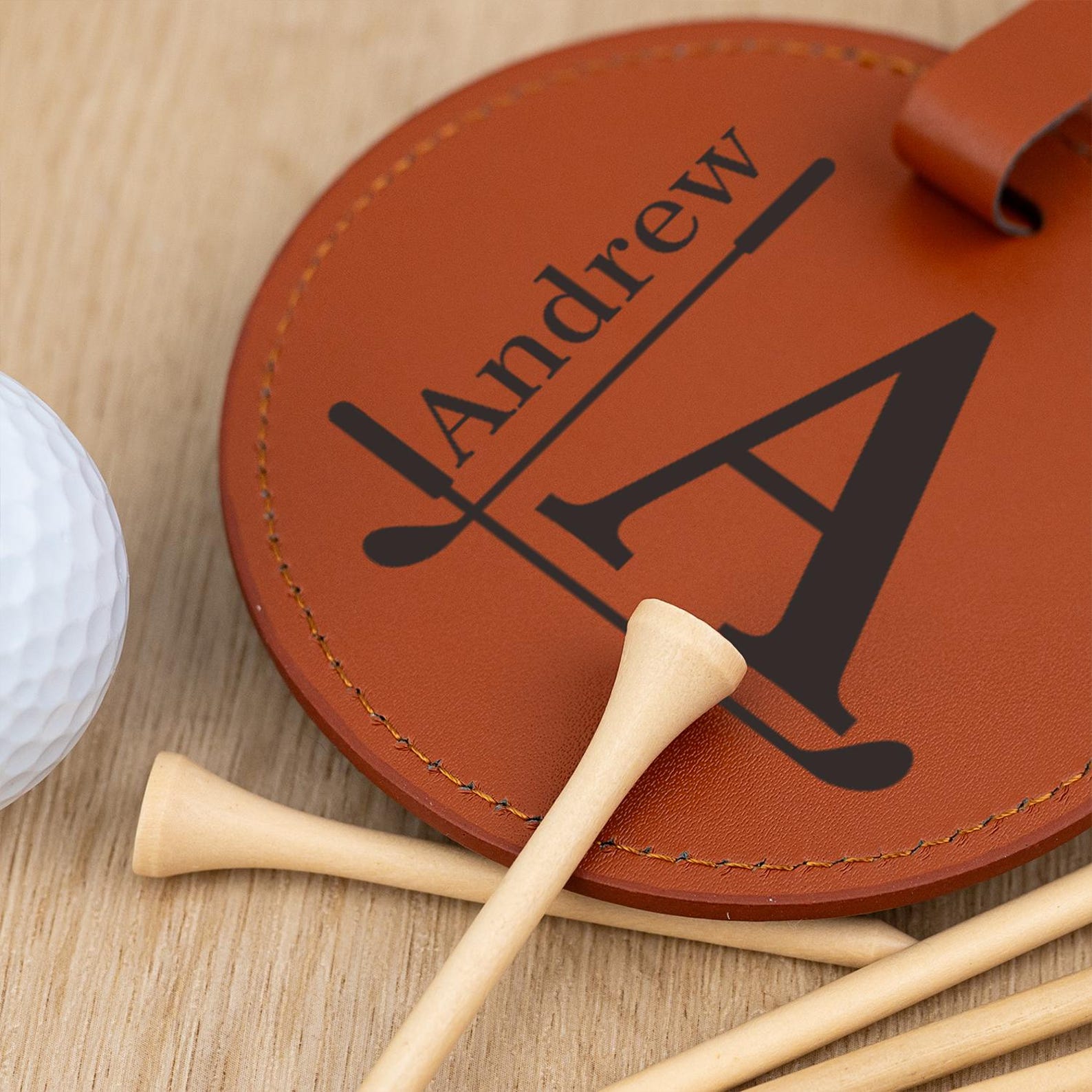 Custom Leather Golf Bag Tag, Golf Bag Tag Tee Holder, Golf Gift for Men ...