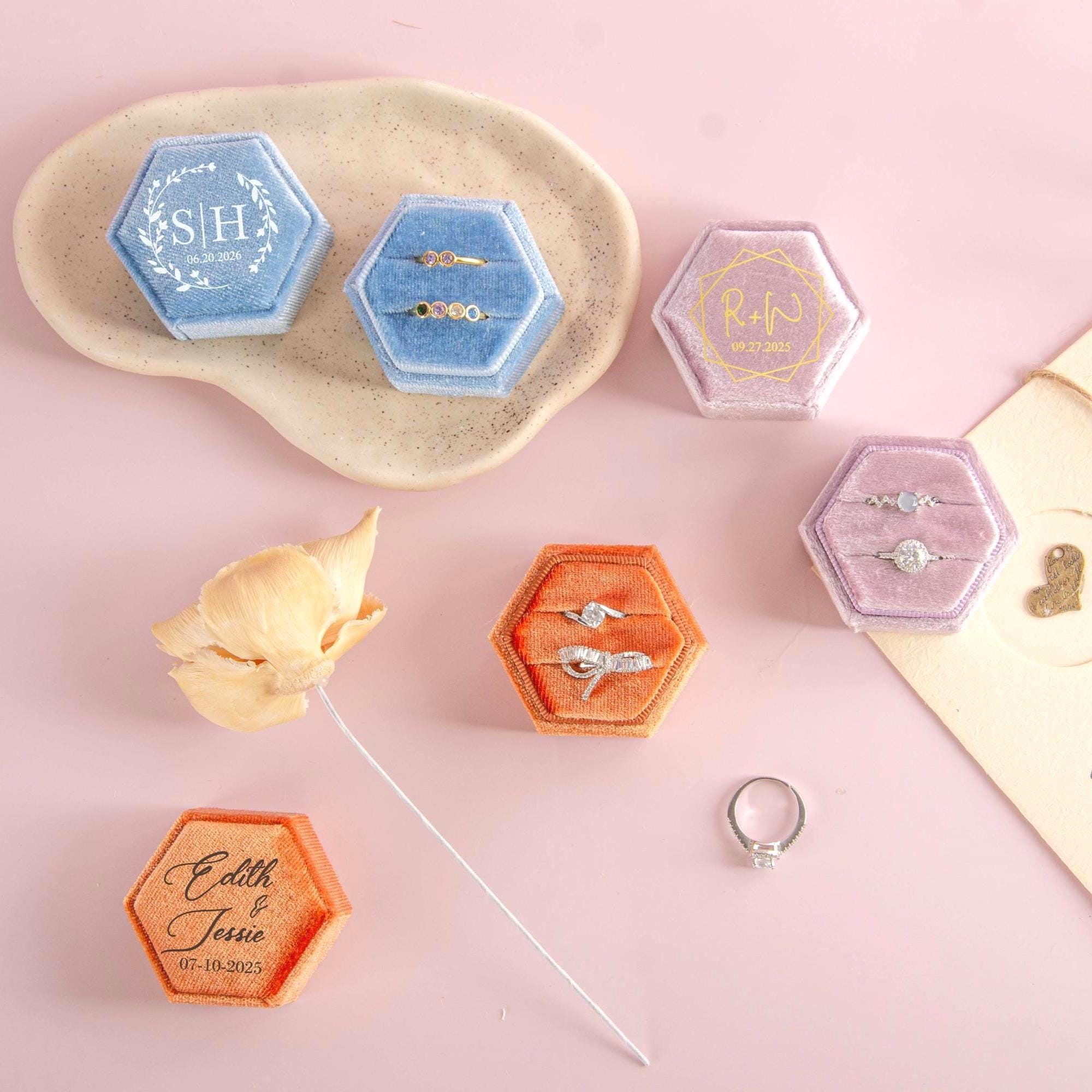 Wedding Ring Box,velvet Ring Box,personalized Proposal Ring Box ...