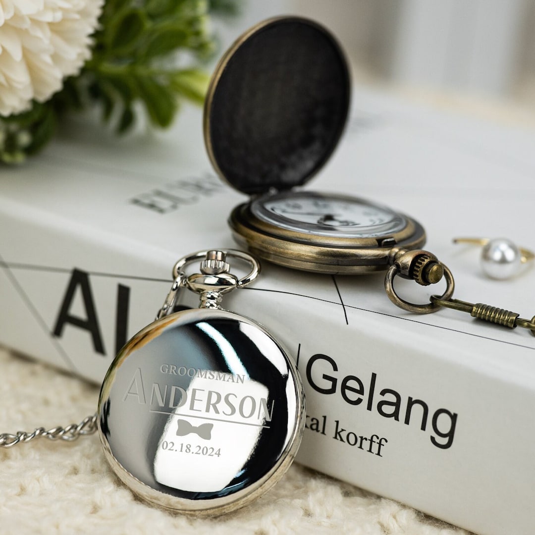 Personalized Engraved Pocket Watch, Pocket Watch With Name, Best Man ...