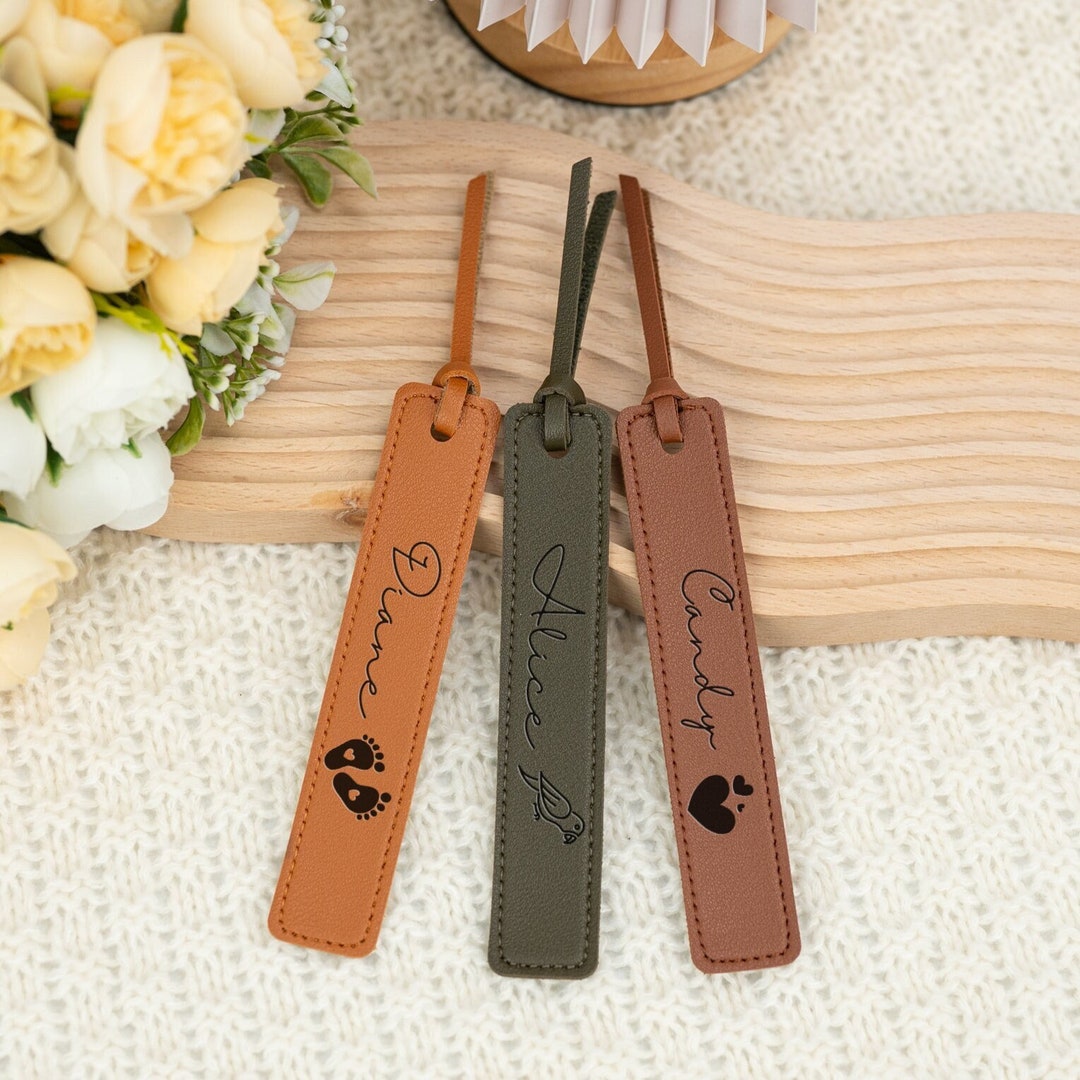 Leather Bookmark With Name, Personalized Bookmark, Book Lover Gift, PU ...
