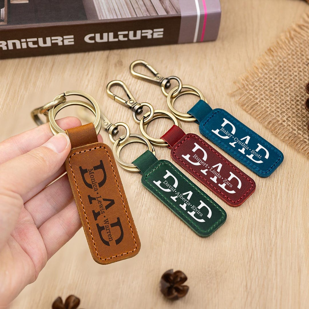 Personalized Dad Keychain, New Dad Gift, Printing Dad Keychain, Fathers ...