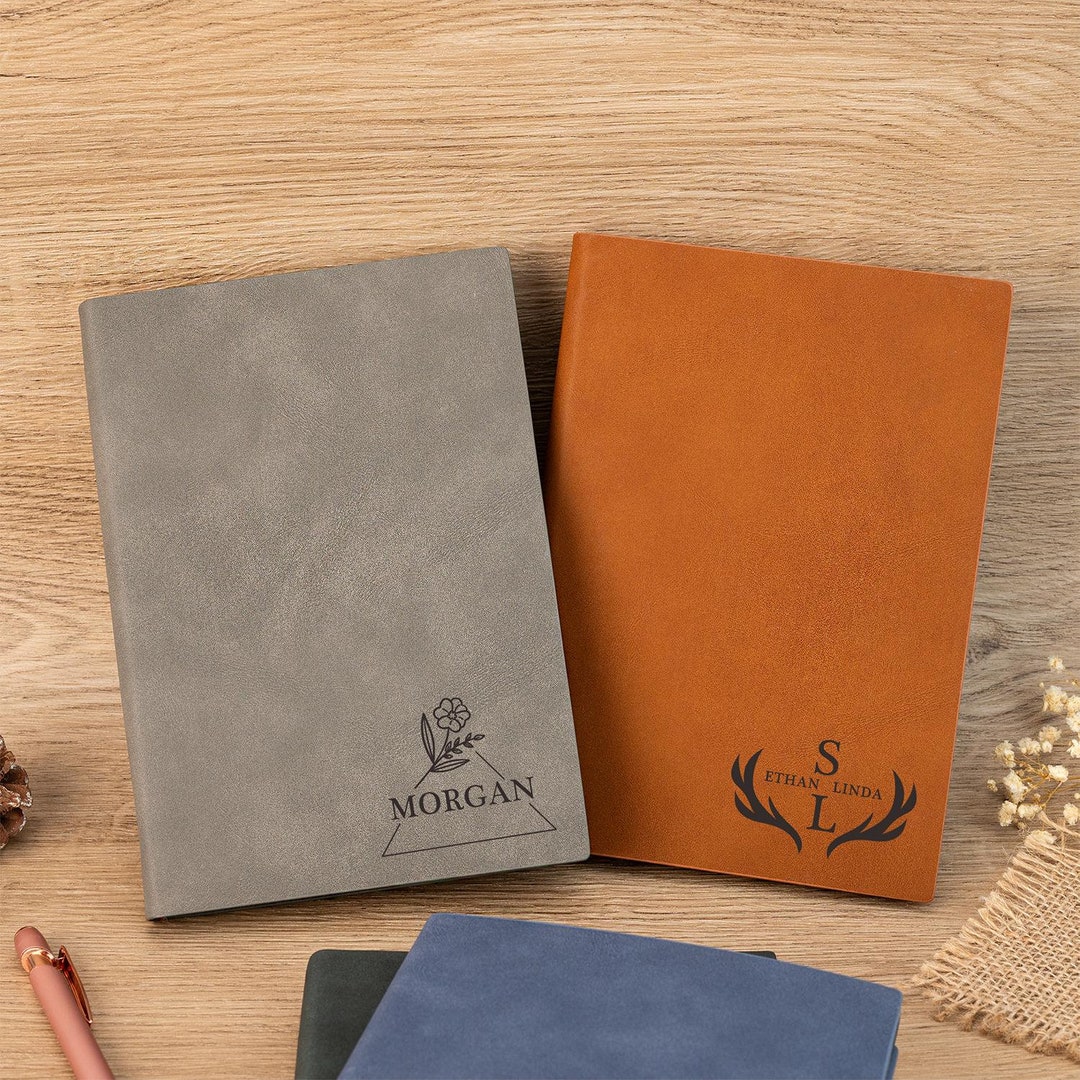 Personalized Initials Leather Notebook, Engraved Travel Journal, Prayer ...