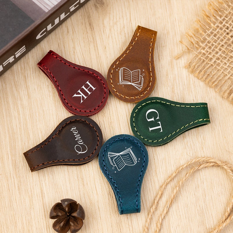 Magnetic Leather Bookmark - Etsy
