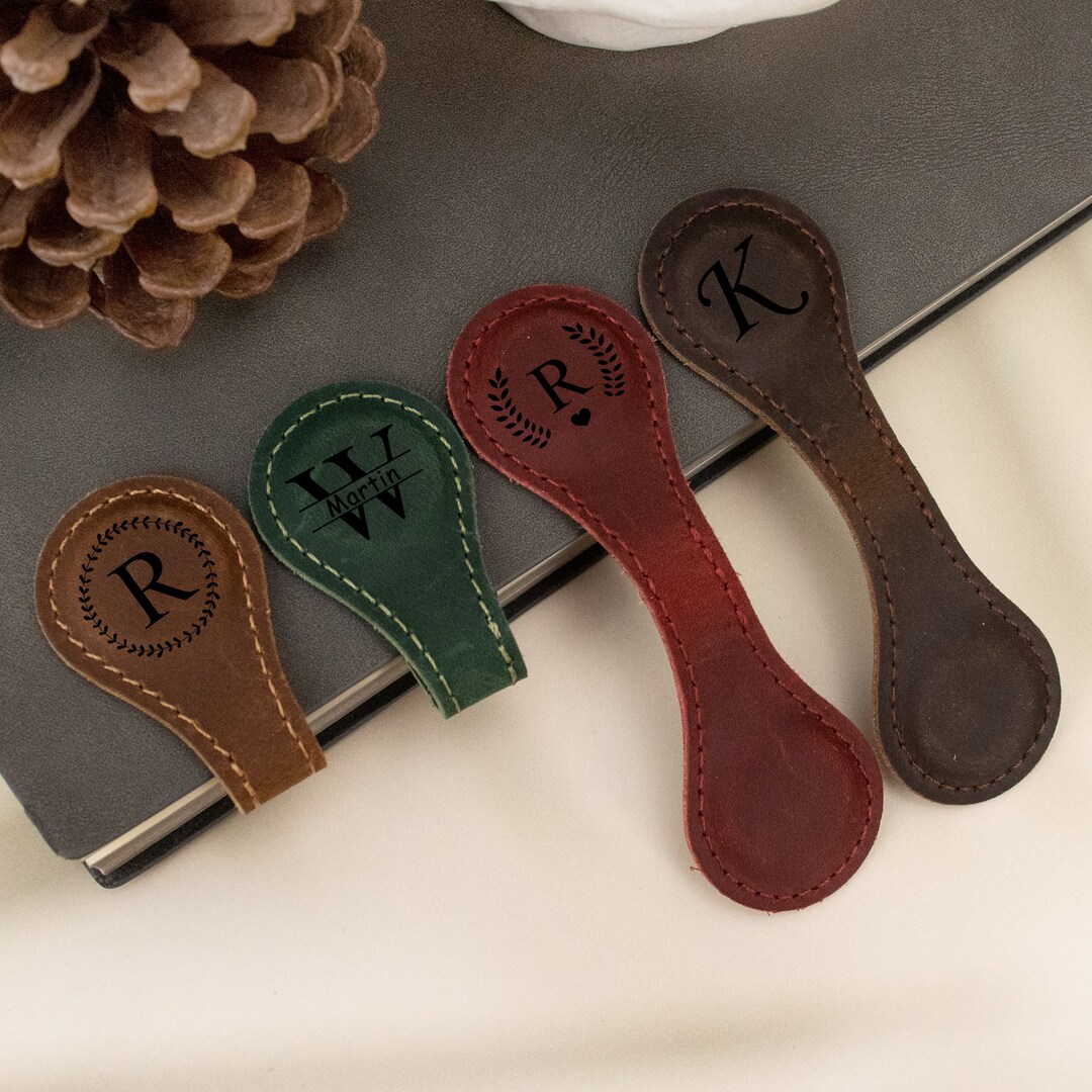 Custom Leather Magnetic Bookmark, Leather Book Mark for Him/her ...