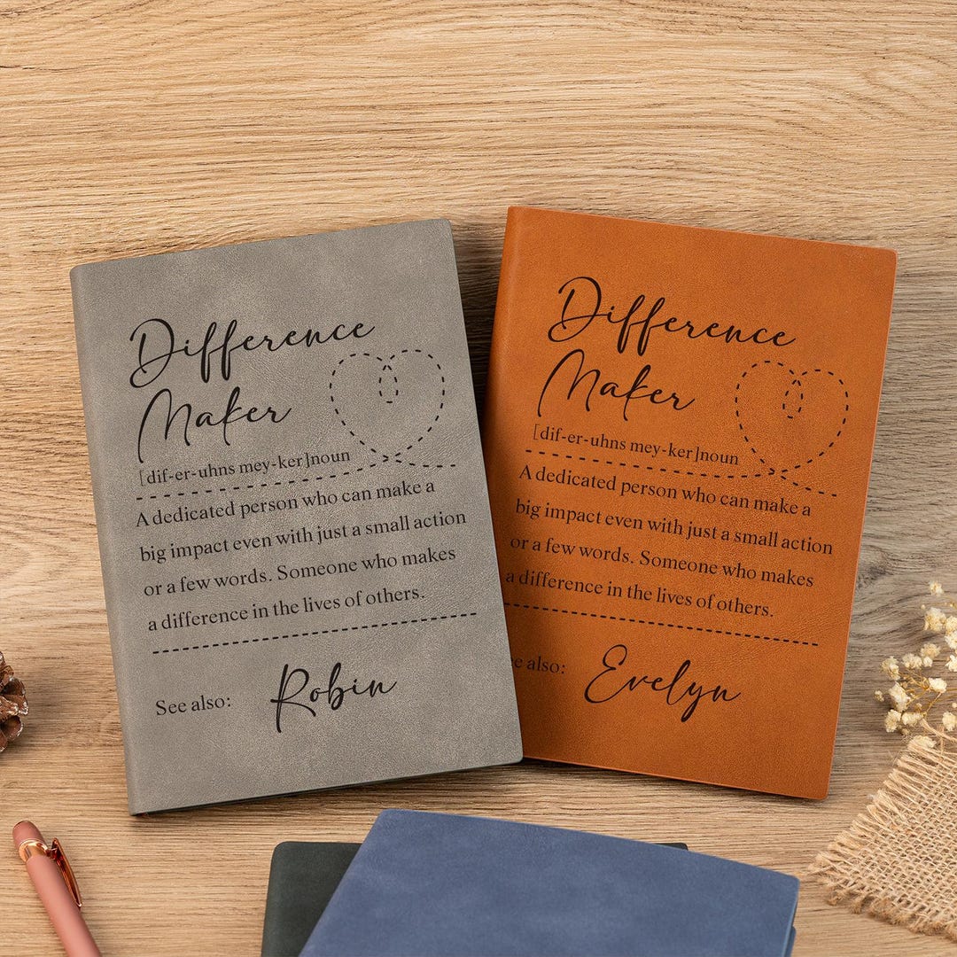 Personalized Difference Maker Journal, Difference Marker Gift, Coworker Gift, Difference Marker ...