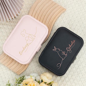 Leather Jewelry Box With Pet,personalized Animal Travel Jewelry Box ...