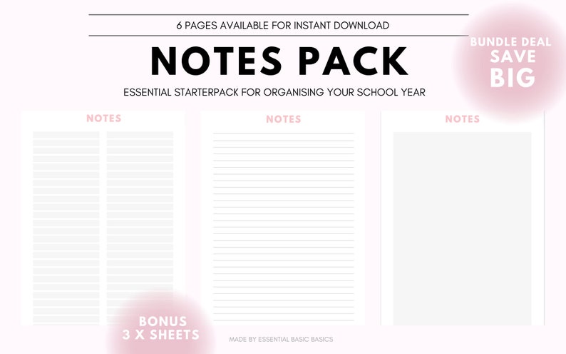 Printable Lined Note Taking Notes Template A4 Size - Etsy