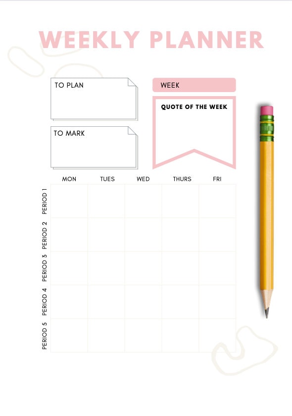 Teacher Planner, Printable A4 Academic Lesson Planner Weekly & Daily ...