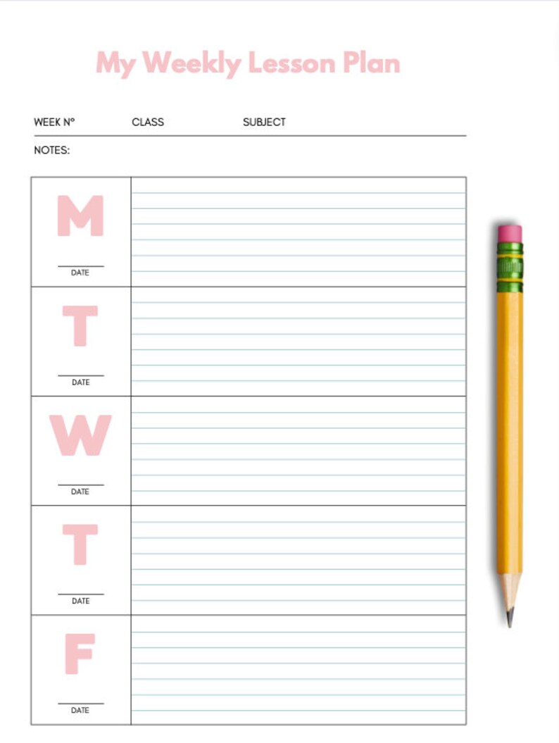 Teacher Planner, Printable A4 Academic Lesson Planner Weekly & Daily ...