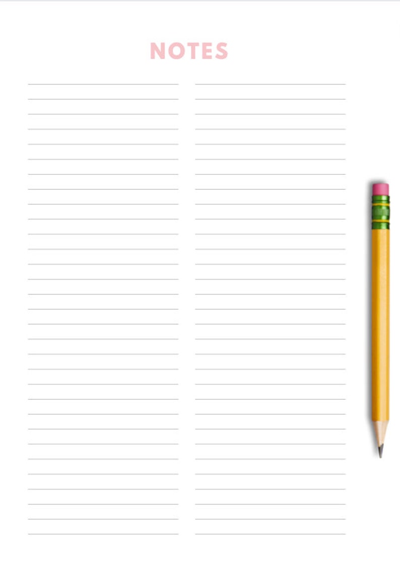 Printable Lined Note Taking Notes Template A4 Size - Etsy