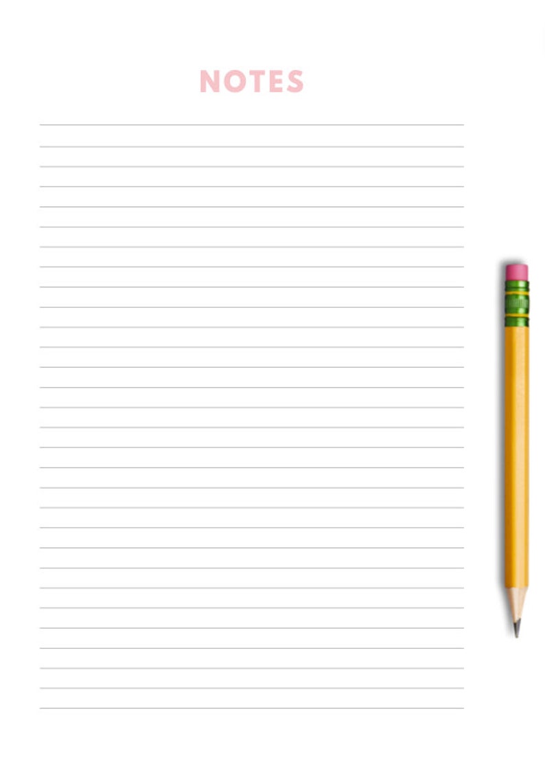 Printable Lined Note Taking Notes Template A4 Size - Etsy