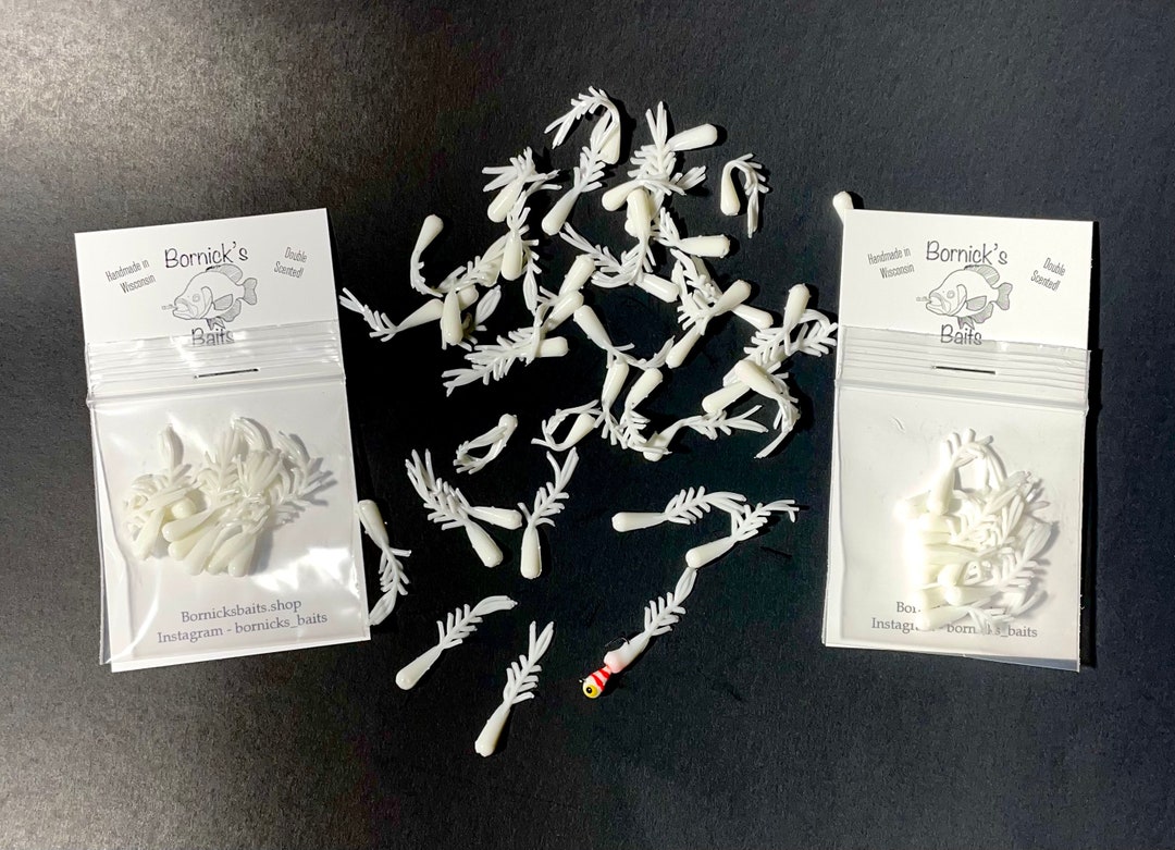 Ice Fishing Panfish Bait- 1” Ice Bones- 40 Pack- White - Etsy