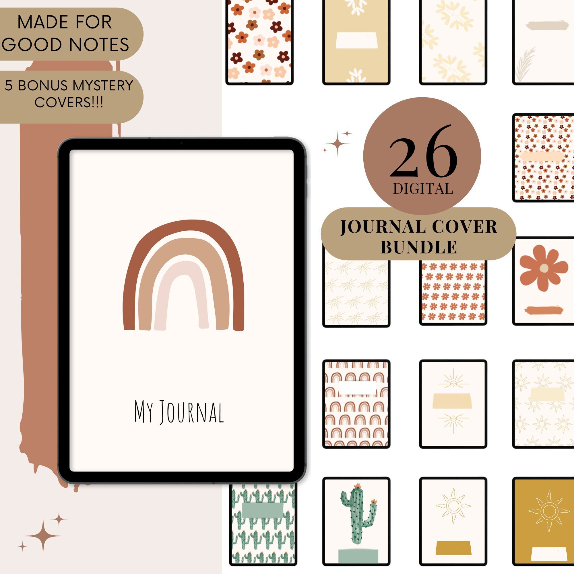 31 BOHO Goodnotes Covers, Digital Notebook Cover, Notability Cover ...