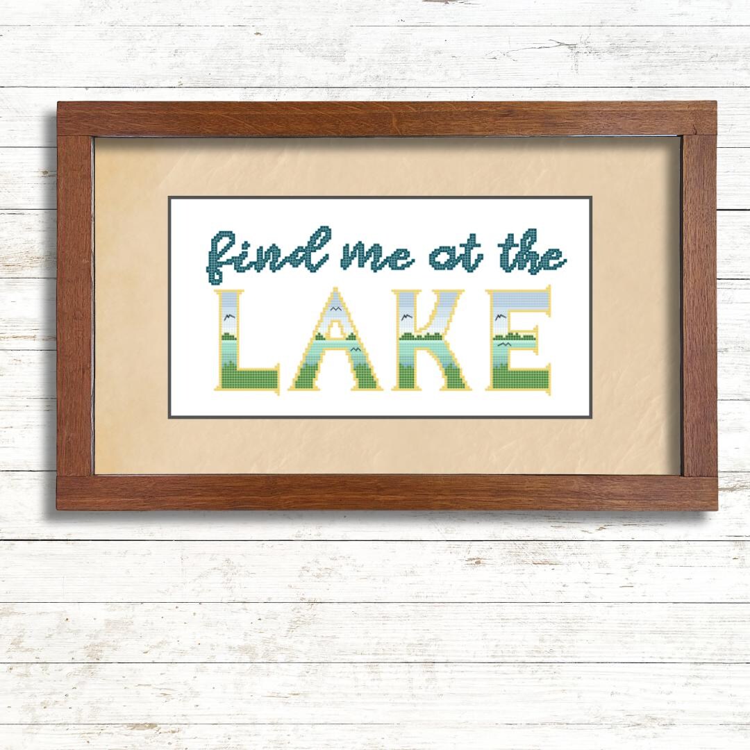 Lake Life Charming Word Art Warm Home Decor Cross Stitch Pattern. PDF ...